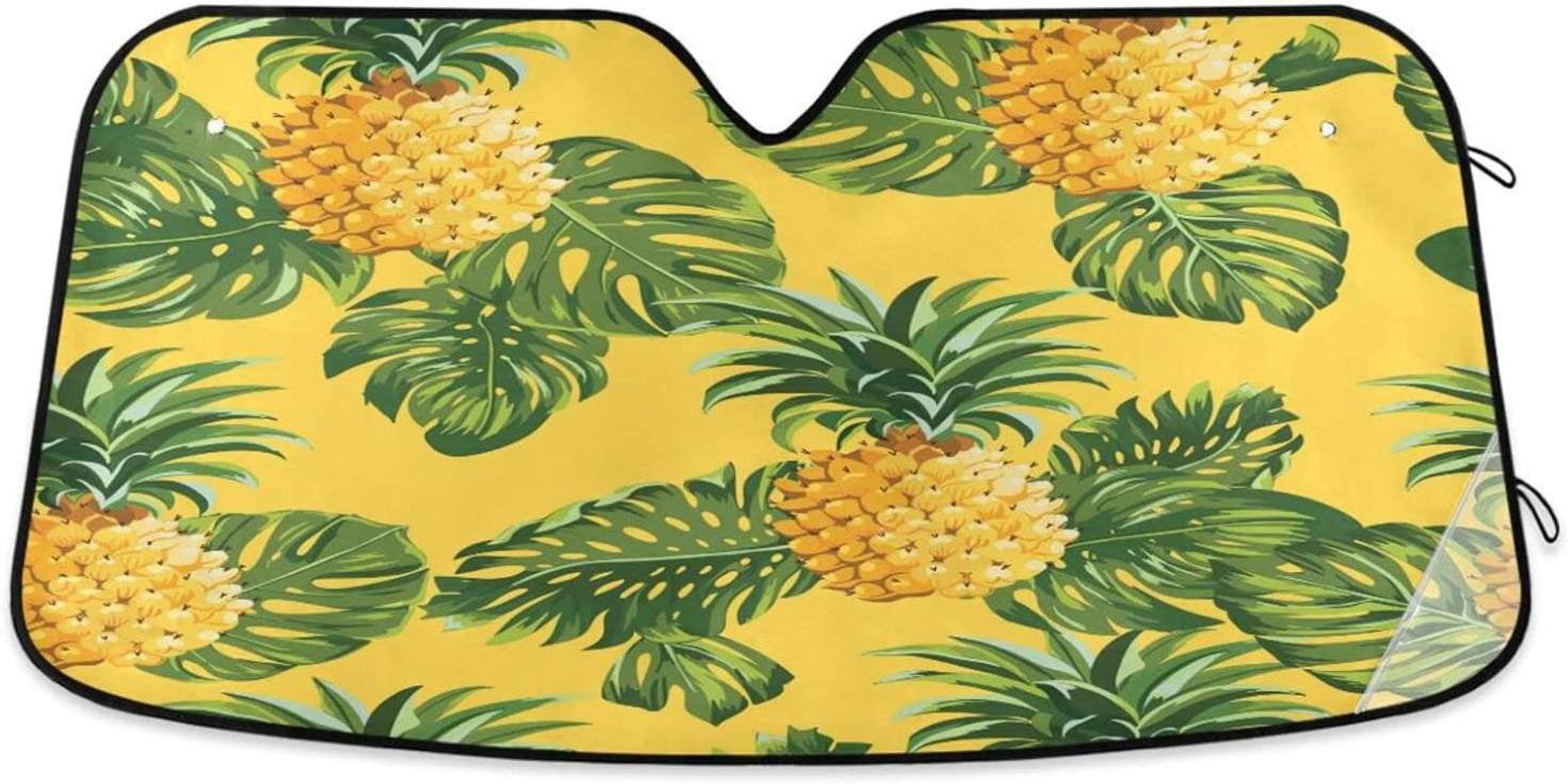 Bestwell Pineapple Tropical Leaves Windshield Sun Shade for Car UV ...
