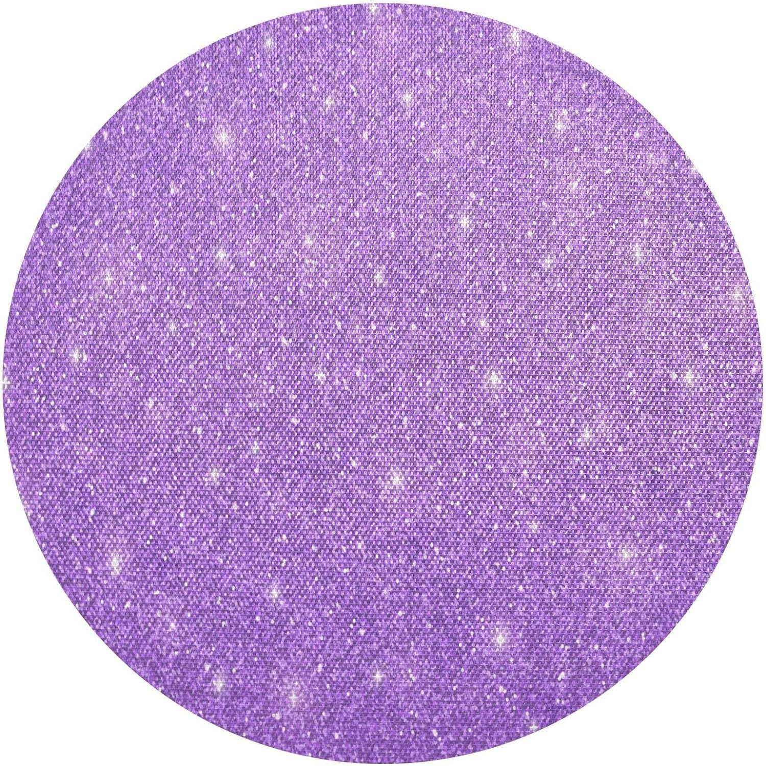 Bestwell Placemats for Dining Table Set of 4 Violet Shiny Glitter Round ...