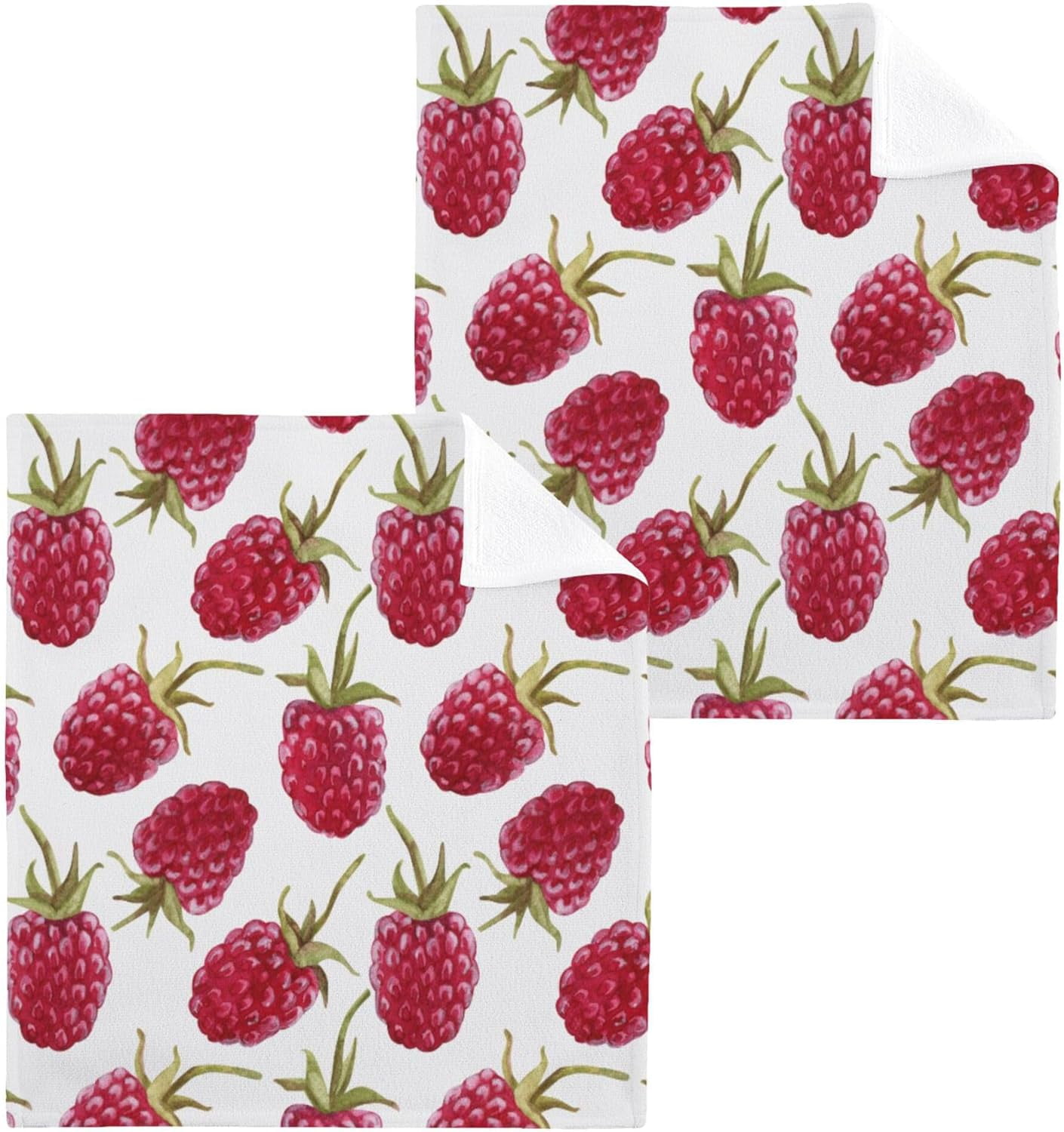 Bestwell Raspberry Washcloths Set of 2-12 X 12 Inch, Fast Drying Wash ...