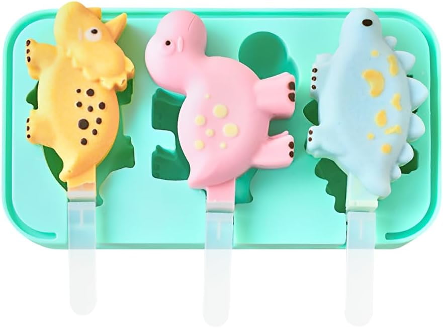 Bestwell SHANE Dinosaur Silicone Popsicle Molds Ice Pop Molds Maker ...