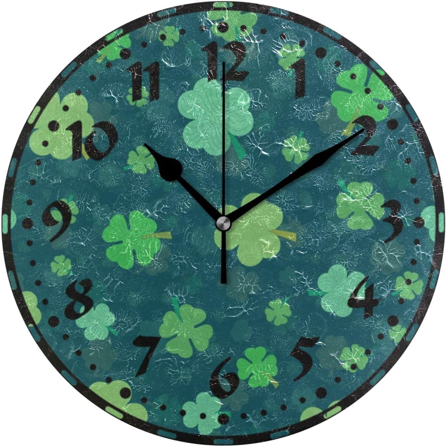 Bestwell Saint Patrick Day Wall Clock, Silent Non Ticking 10 Inch ...