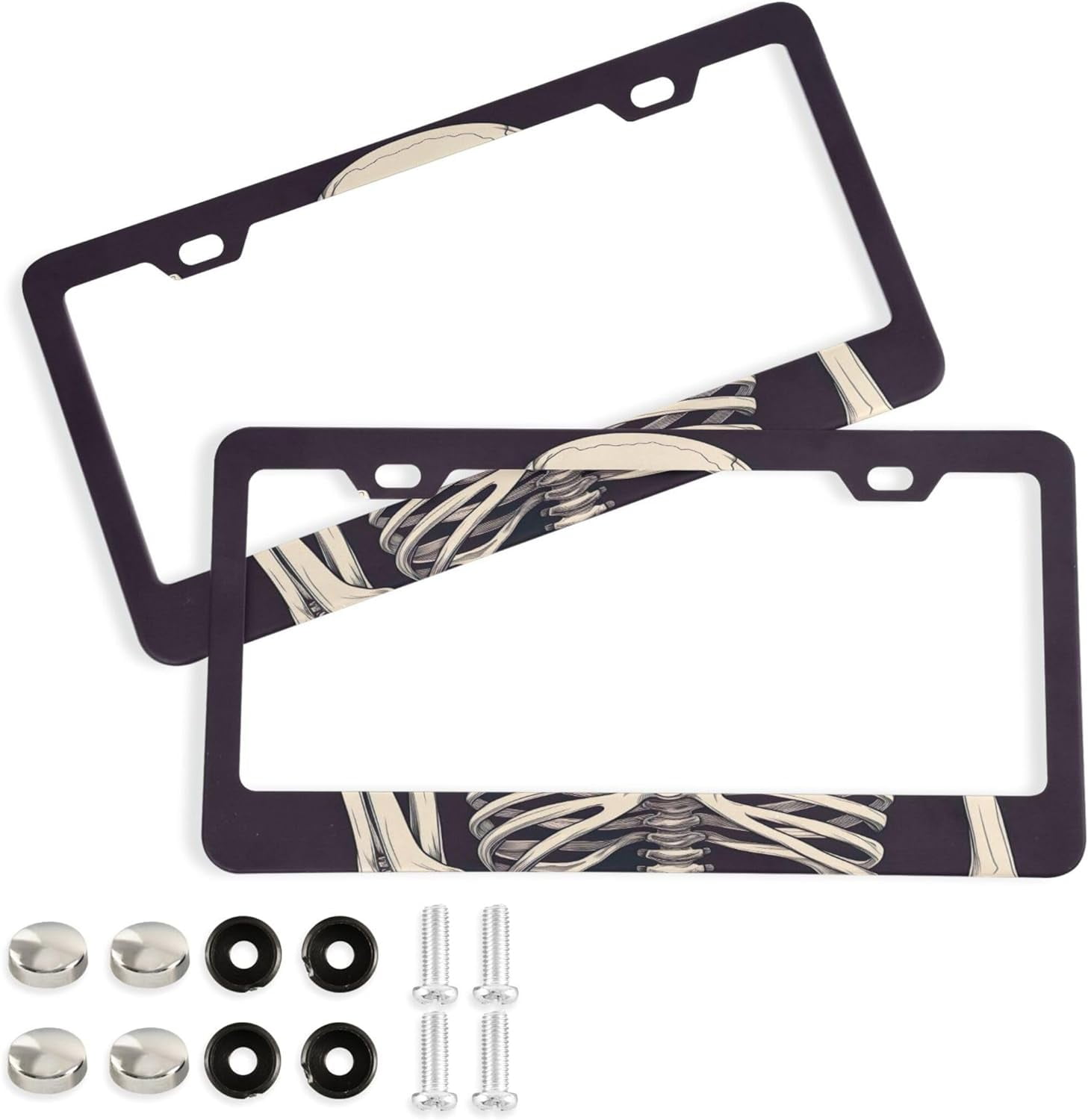 Bestwell Skeleton License Plate Frame for 2 Screw Tag Frames, Rust ...