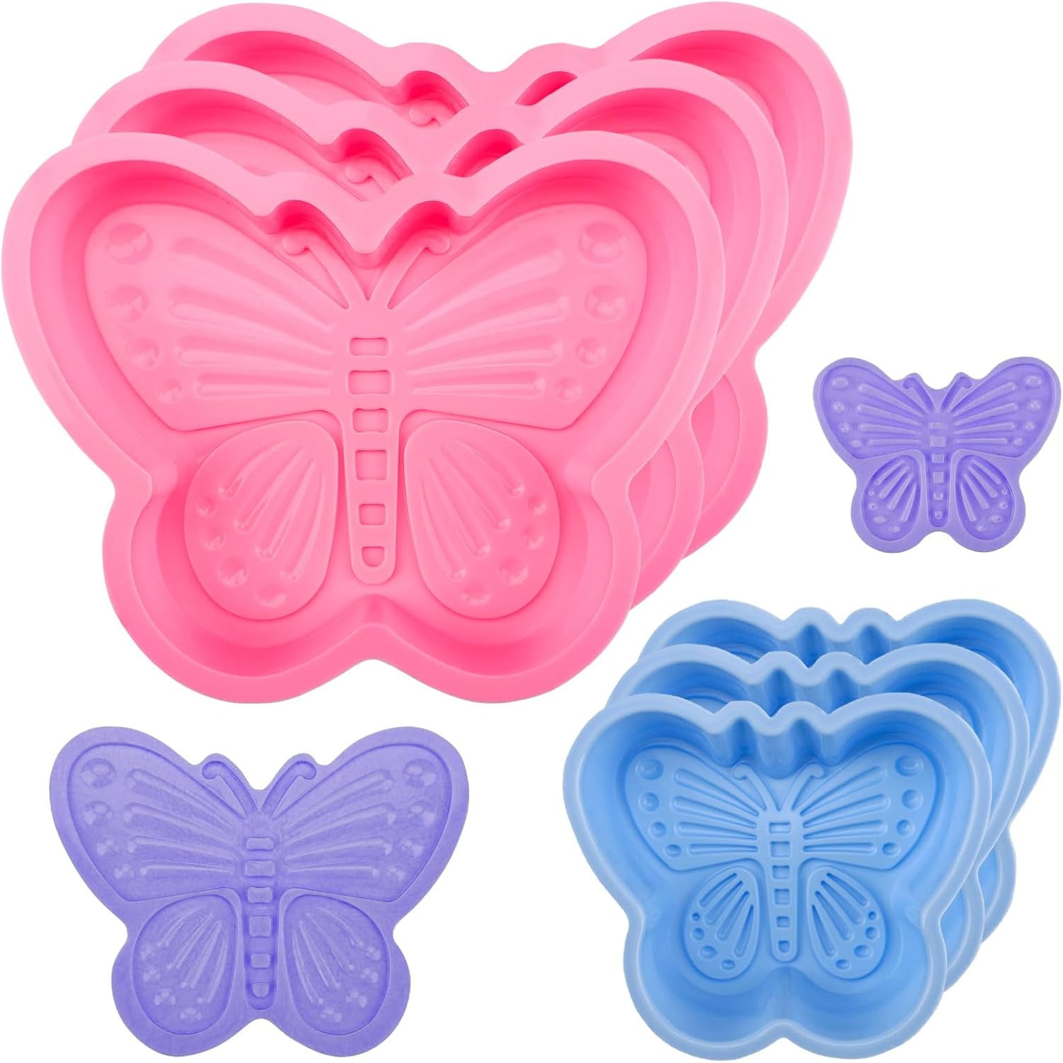 Bestwell Soap Molds, 6pcs Silicone Butterfly Shapes 3 Large Big 3 Mini ...