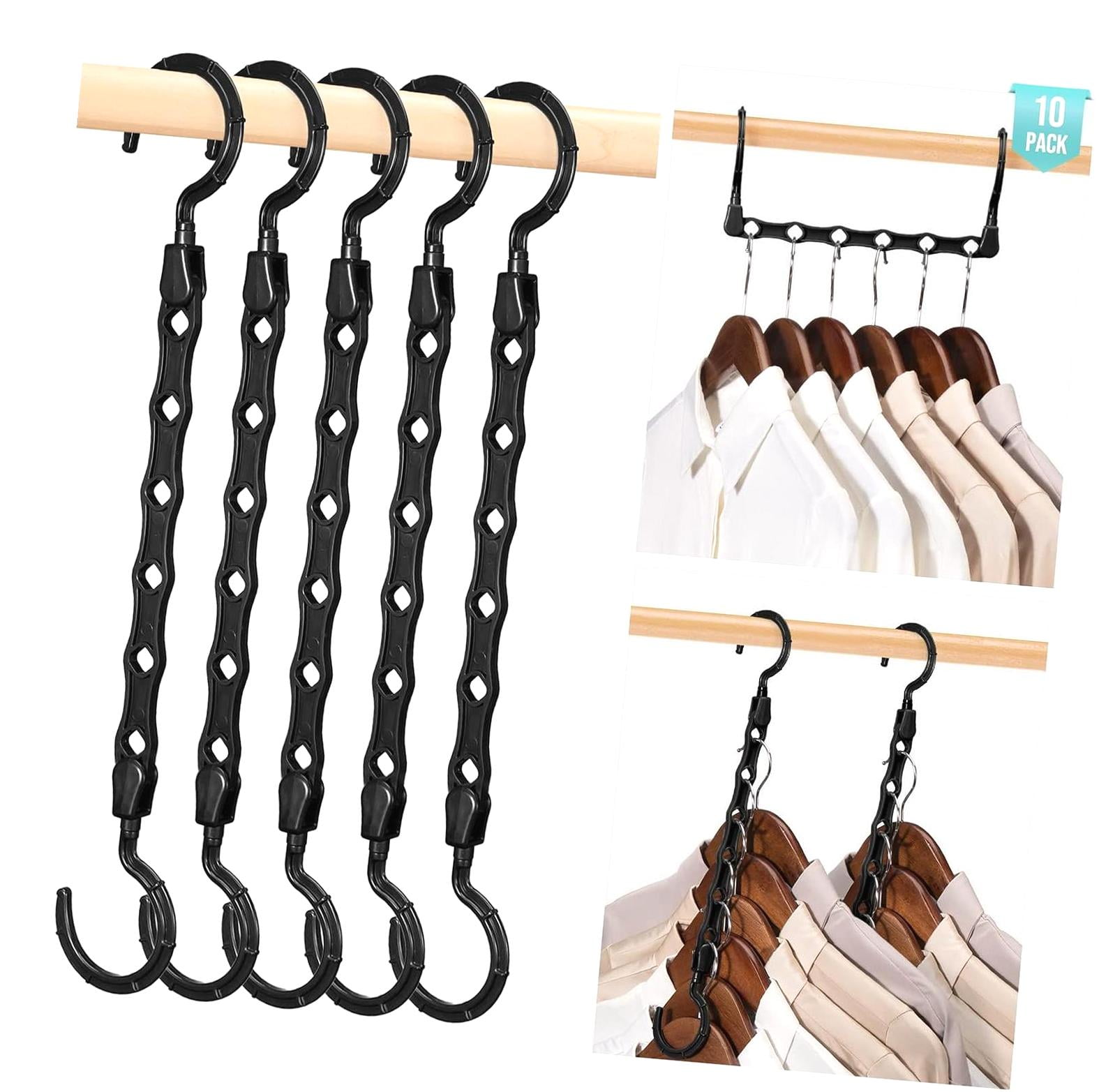 Bestwell Space Saving Hangers 10 Pack, Multi Organizer, Closet Storage ...
