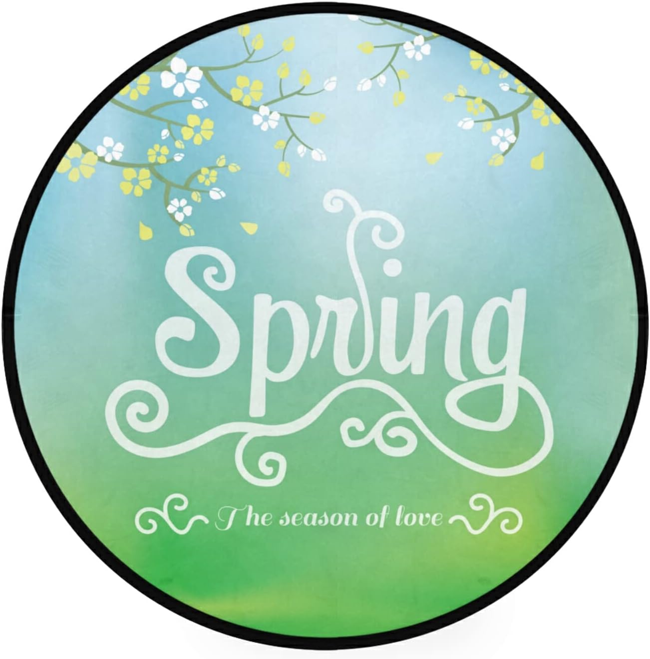 Bestwell Spring Season of Love Background and BackdropRound Area Rug ...