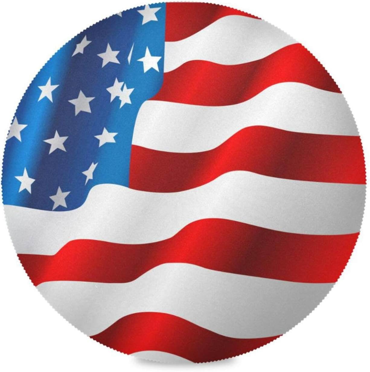 Bestwell Striped American Flag Round Placemats, 6 pack, Table Mats for ...