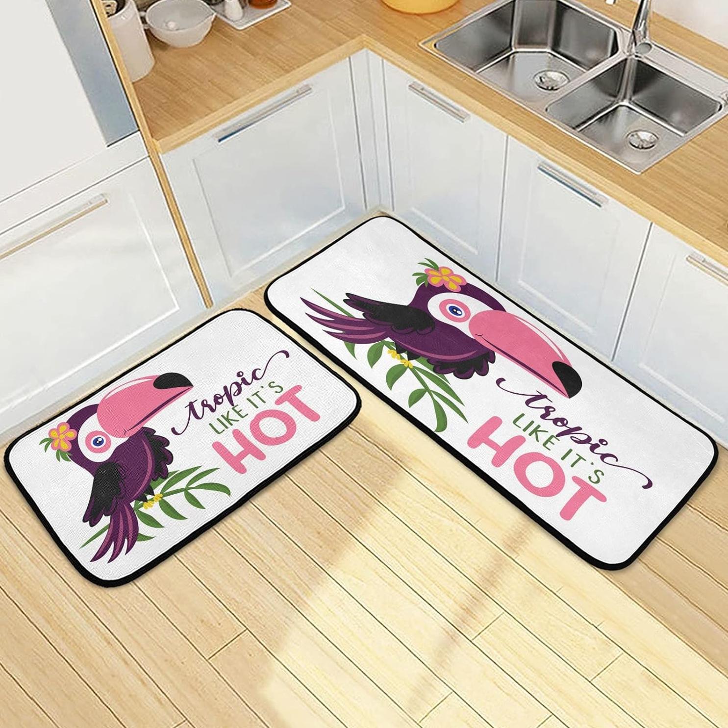 Bestwell Summer Motivational Quote Kitchen Mats and Rugs, Beautiful ...