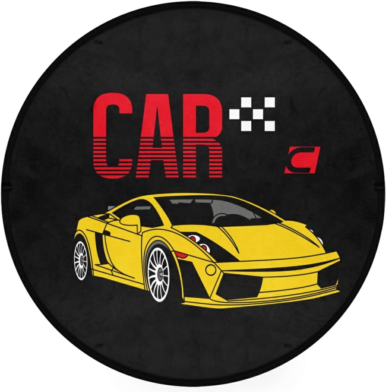 Bestwell Supper Racing CarRound Area Rug Chair Couch Cover Area Rug for ...