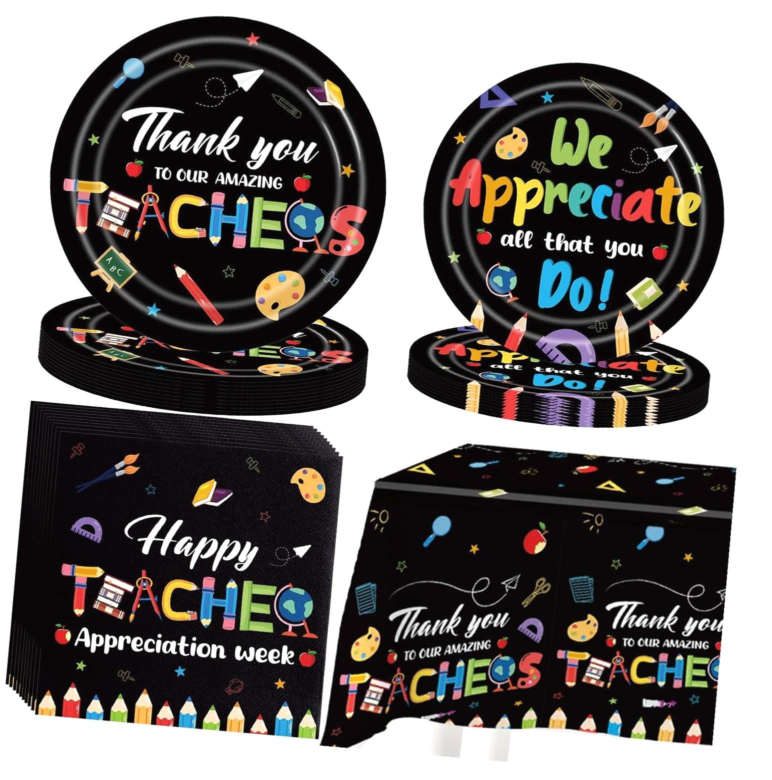 Bestwell Teacher Appreciation Week Paper Plates Set for 24 People ...