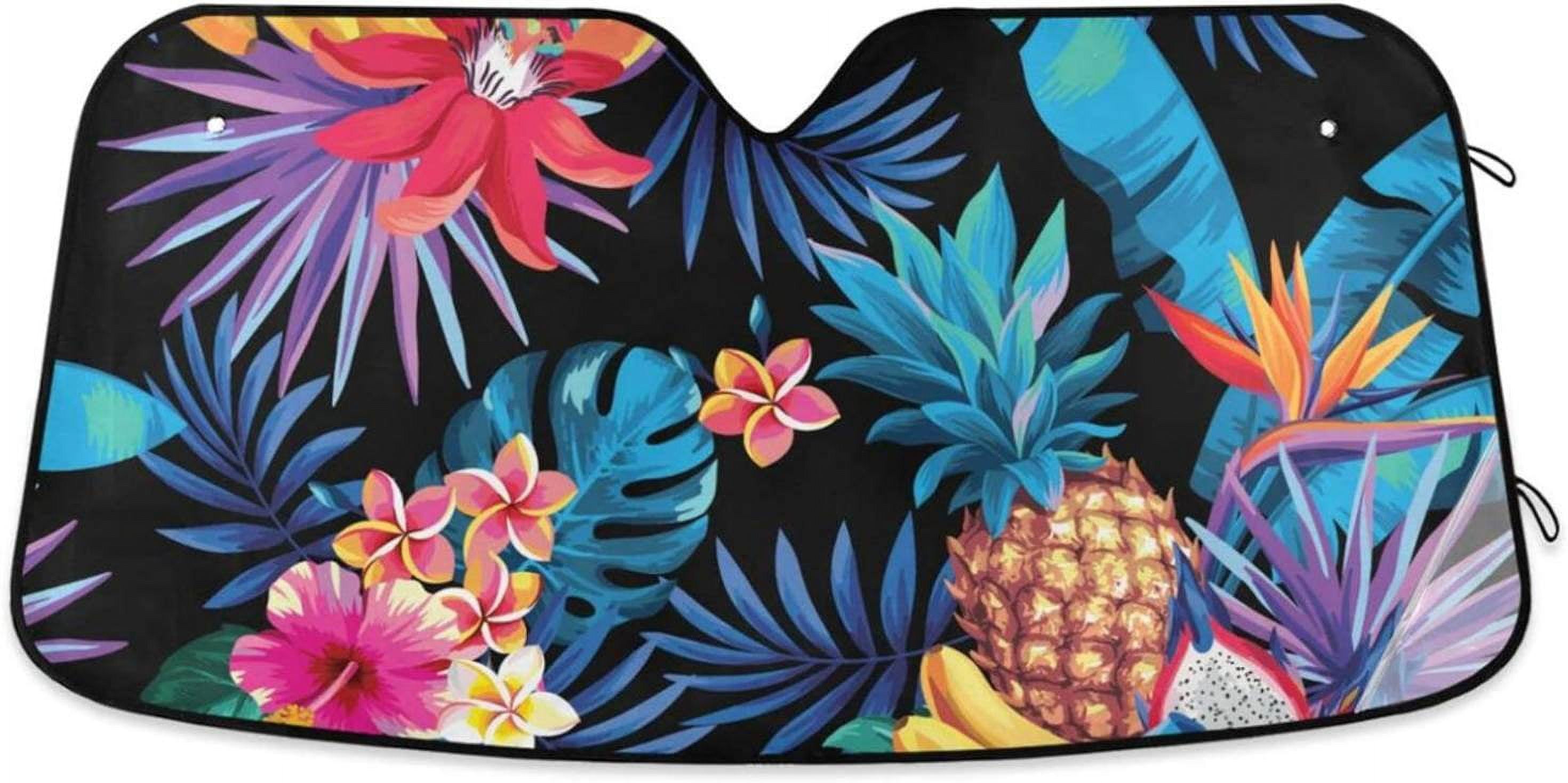 Bestwell Tropical Palm Fruits Car Windshield Sun Shade Foldable Sun ...