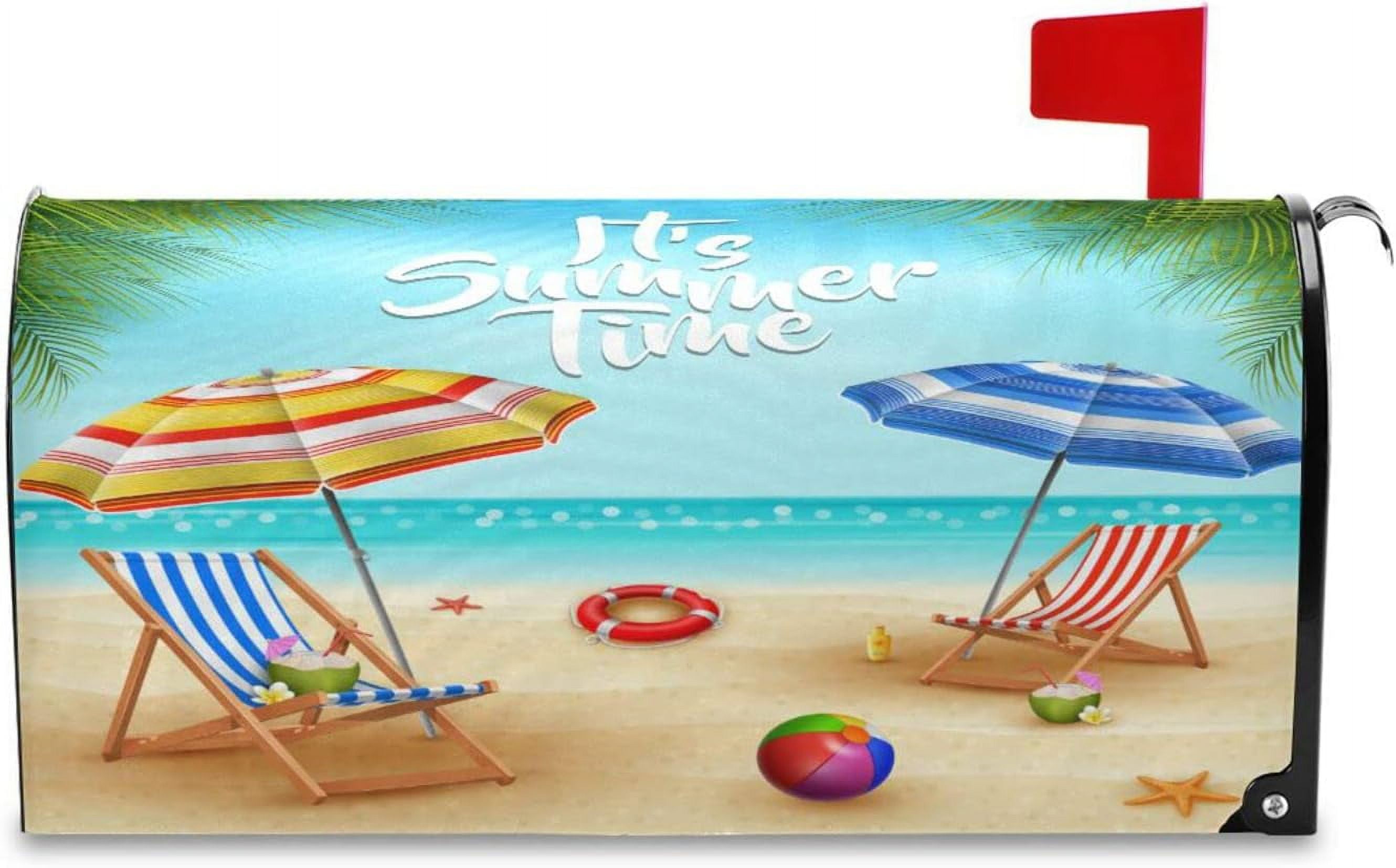 Bestwell Umbrella Starfish Sand Beach Ocean Palm Leaves Magnetic ...