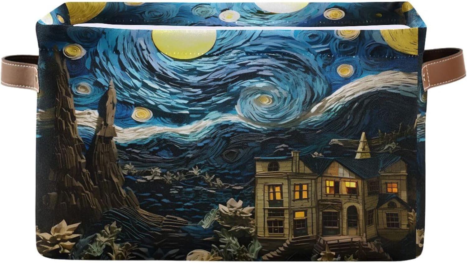 Bestwell Van Gogh Starry Night Castle Large Storage Bin Box with ...