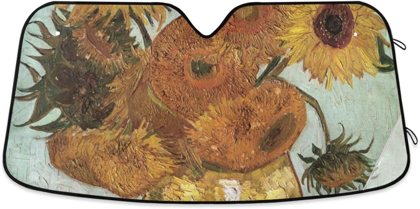 Bestwell Van Gogh Sunflower Car Windshield Sun Shade Foldable Sun ...