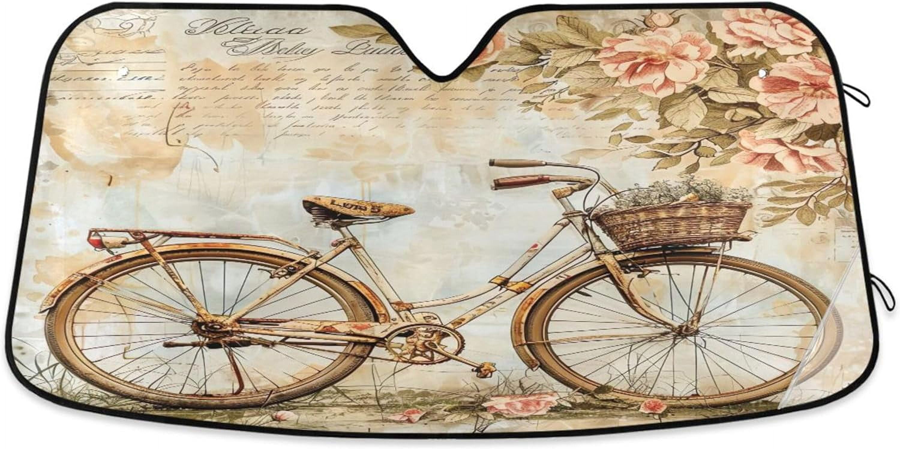 Bestwell Vintage Scrapbook Paper Car Windshield Sun Shade Keep Car Cool ...