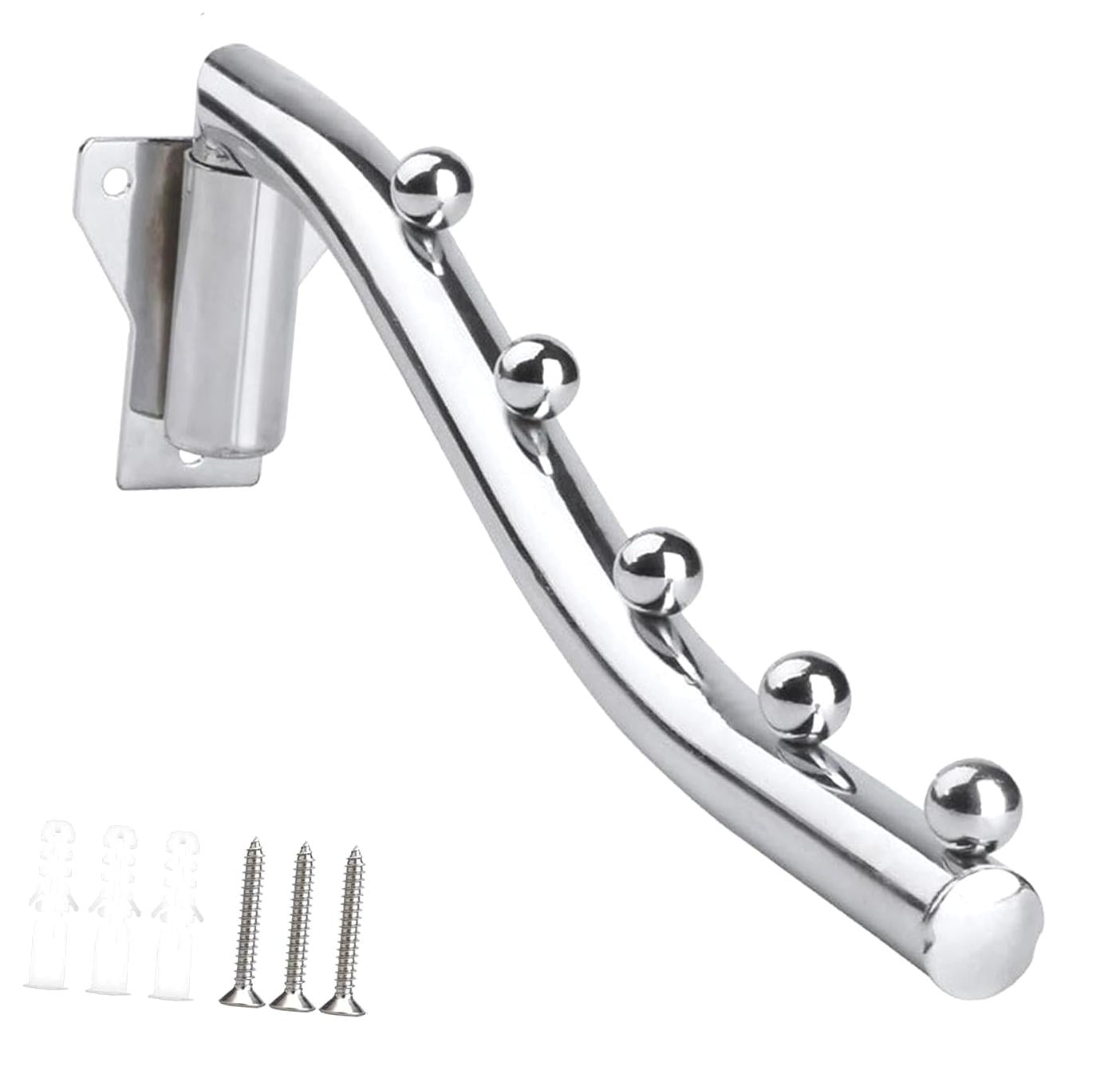 Bestwell Wall Mounted Folding Clothes Hanger Rack, Foldable Clothing ...