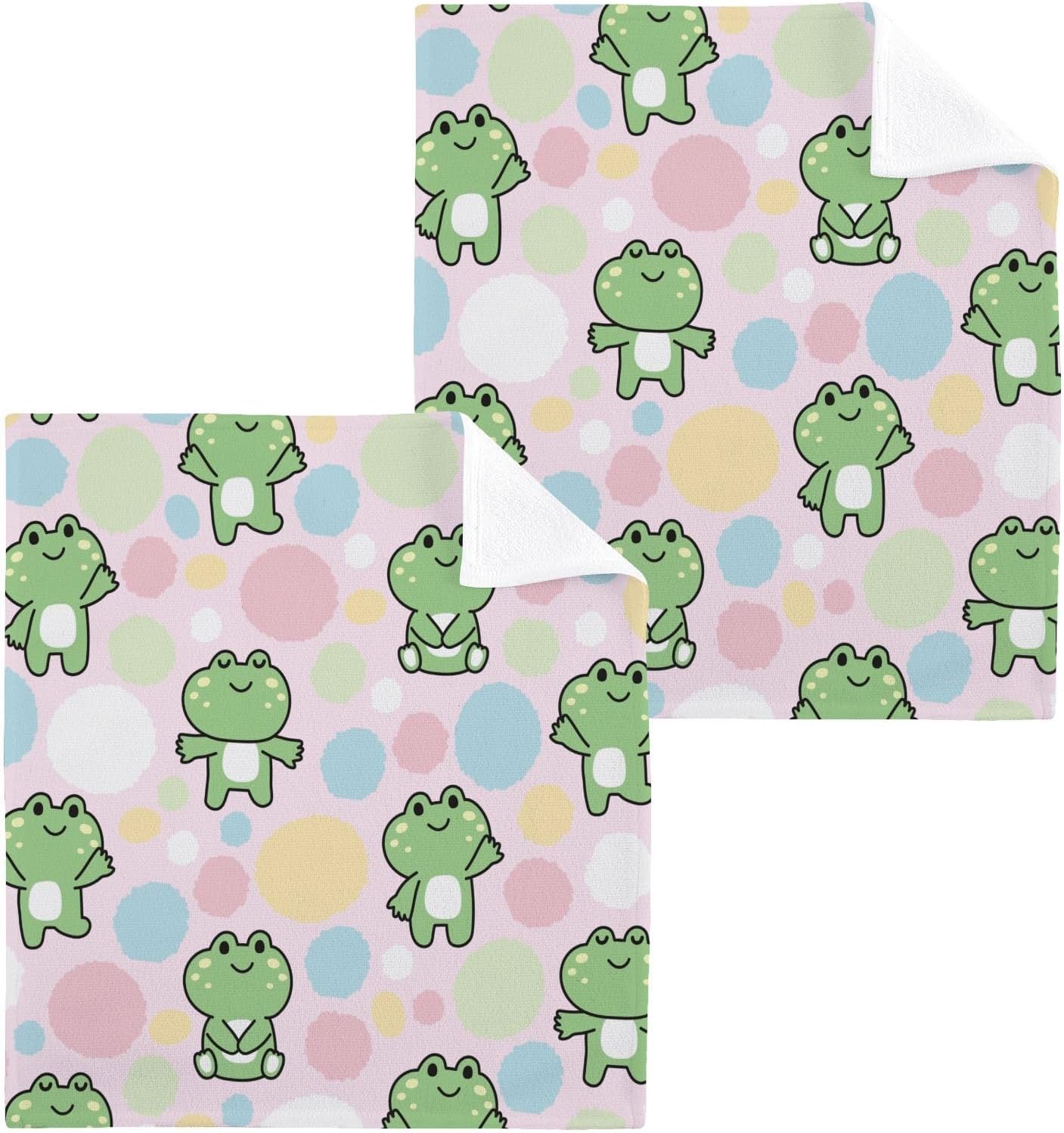 Bestwell Washcloths 6 Pack Cute Frog Wash Cloths - 12 x 12 Inches Ultra ...