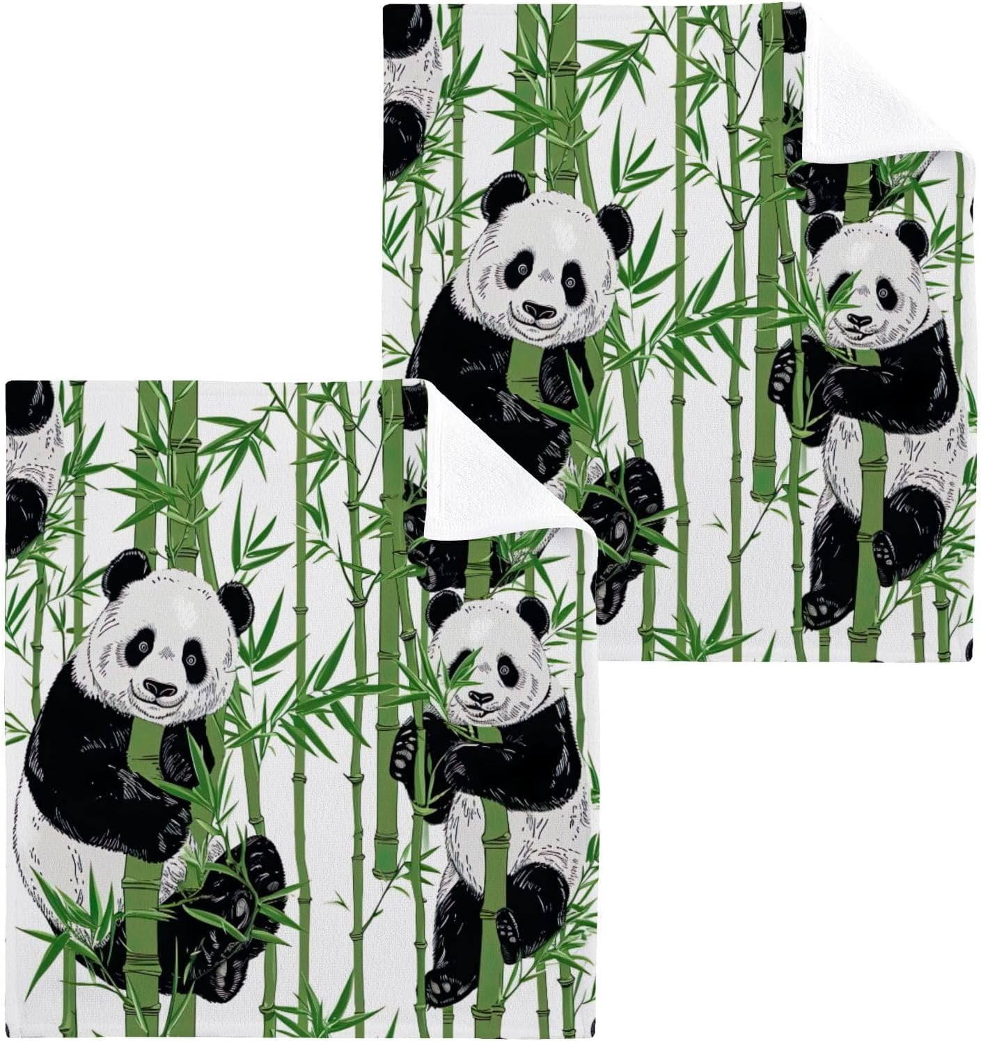 Bestwell Washcloths 6 Pack Cute Panda Wash Cloths - 12 x 12 Inches ...