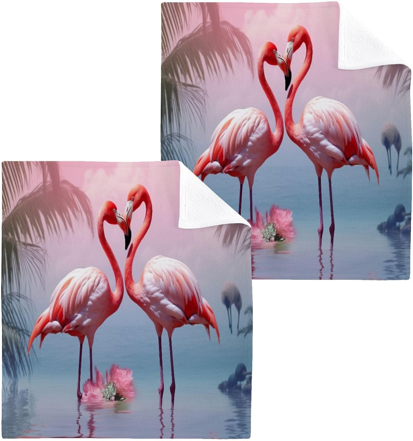 Bestwell Washcloths 6 Pack Flamingo Wash Cloths - 12 x 12 Inches Ultra ...