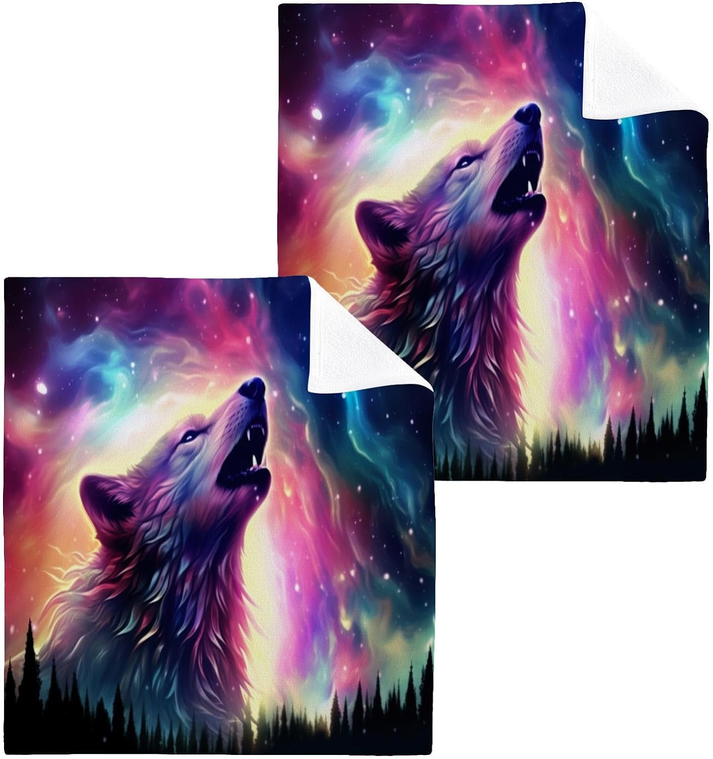 Bestwell Washcloths 6 Pack Wolf Wash Cloths - 12 x 12 Inches Ultra ...