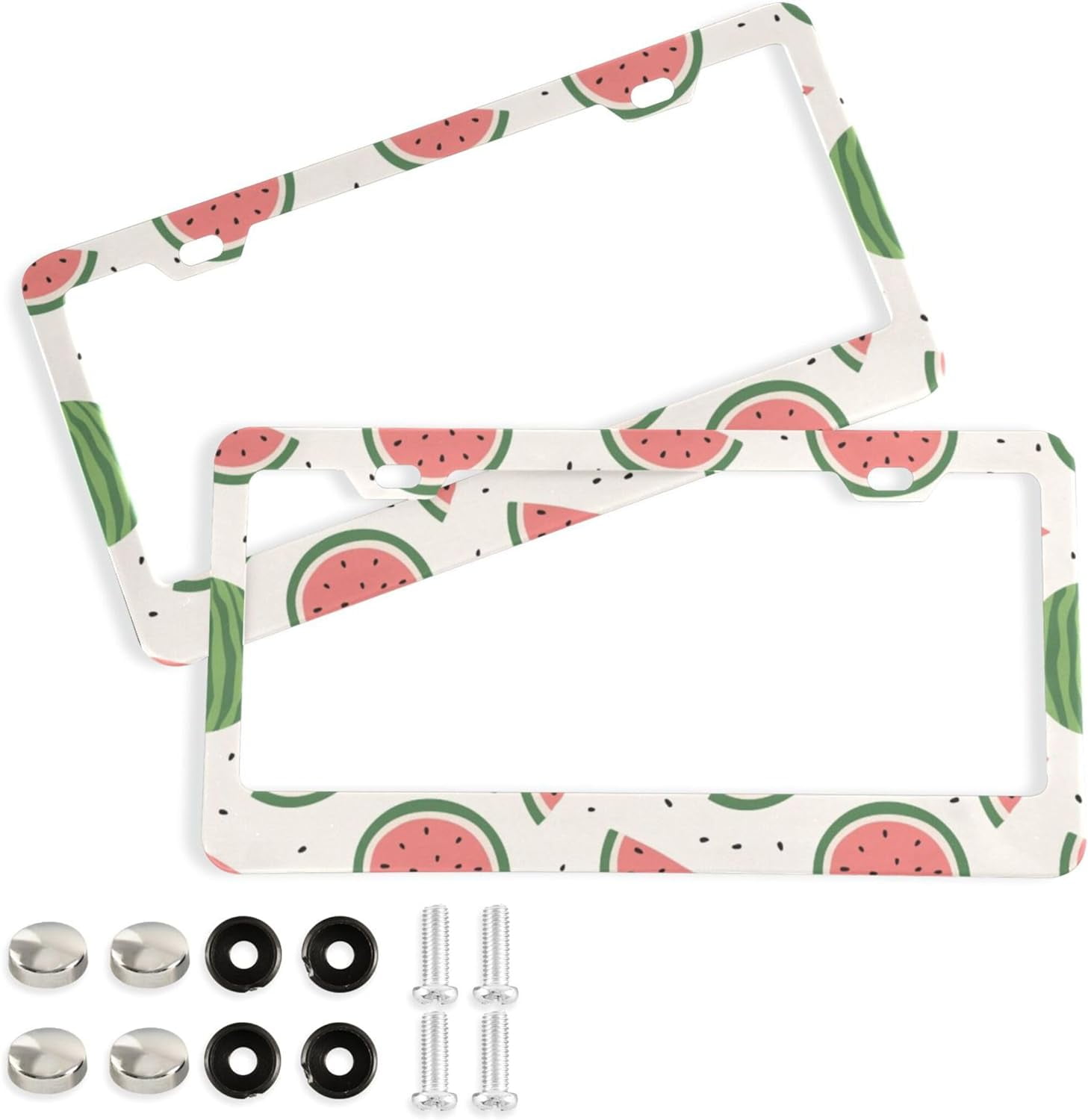 Bestwell Watermelon License Plate Frame for 2 Screw Tag Frames, Rust ...