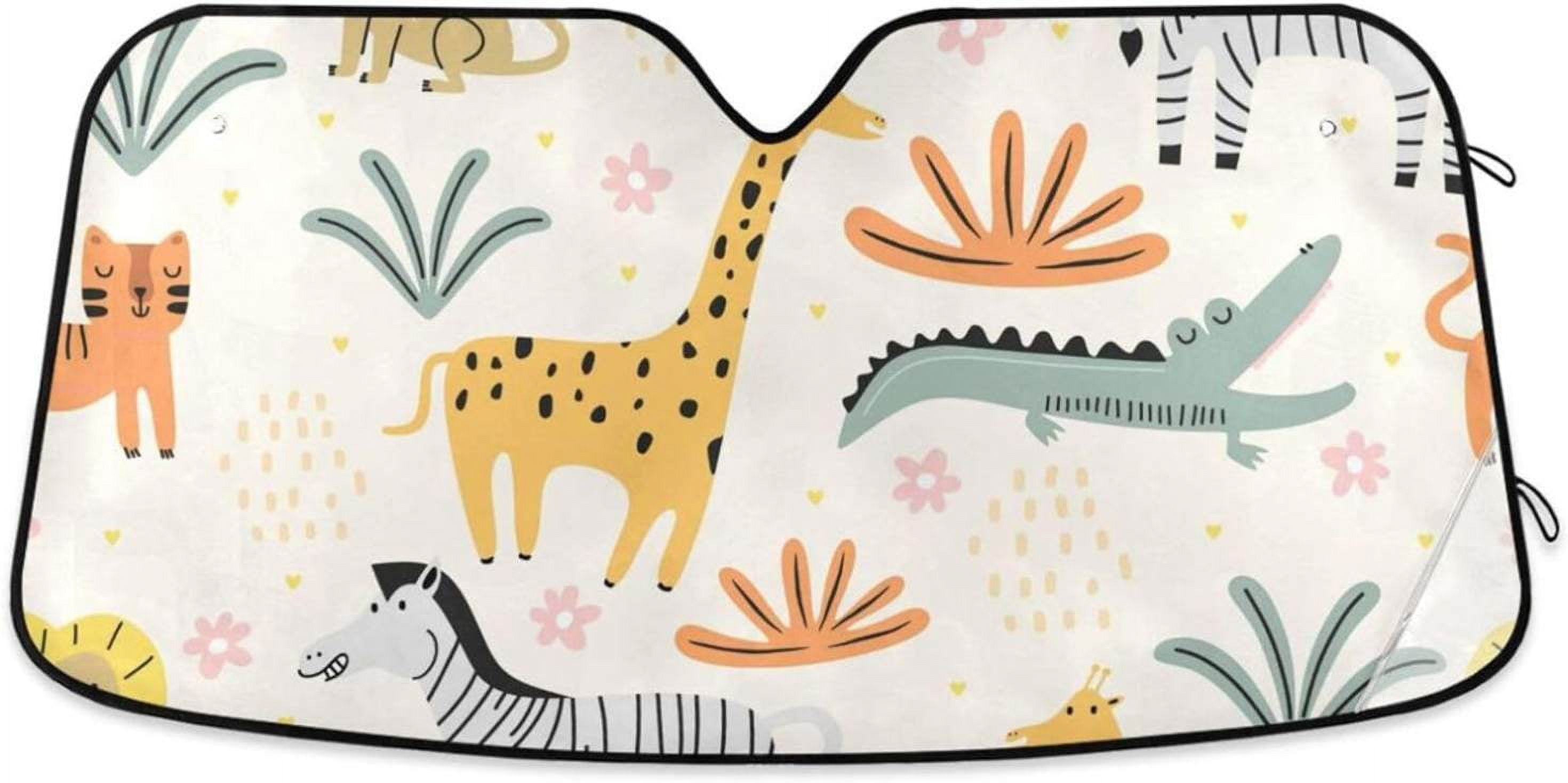 Bestwell Wild Animals Car Windshield Sun Shade Foldable Sun Shield ...