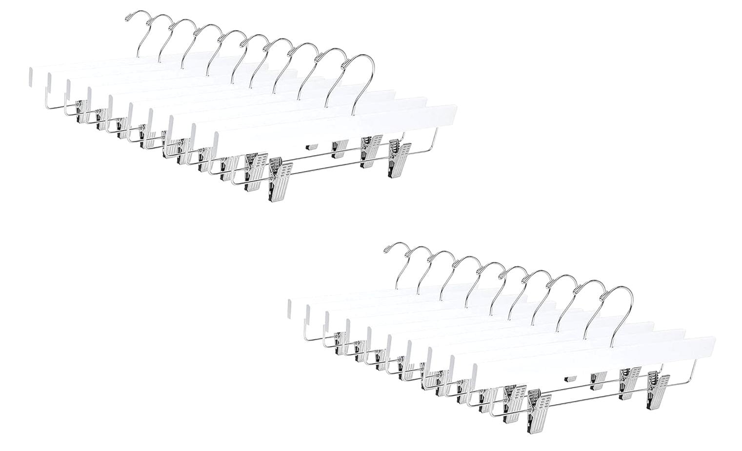 Bestwell Wooden Pants Hangers - 20-Pack Swivel Hook Cloth Hanger Set ...