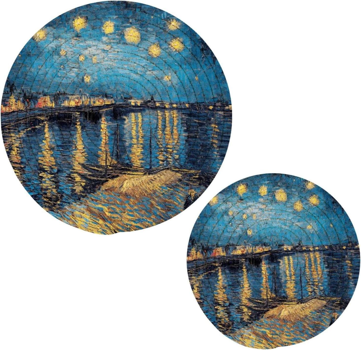 Bestwell set of 2 Van Gogh Starry Night Pot Holders， Trivets Heat ...