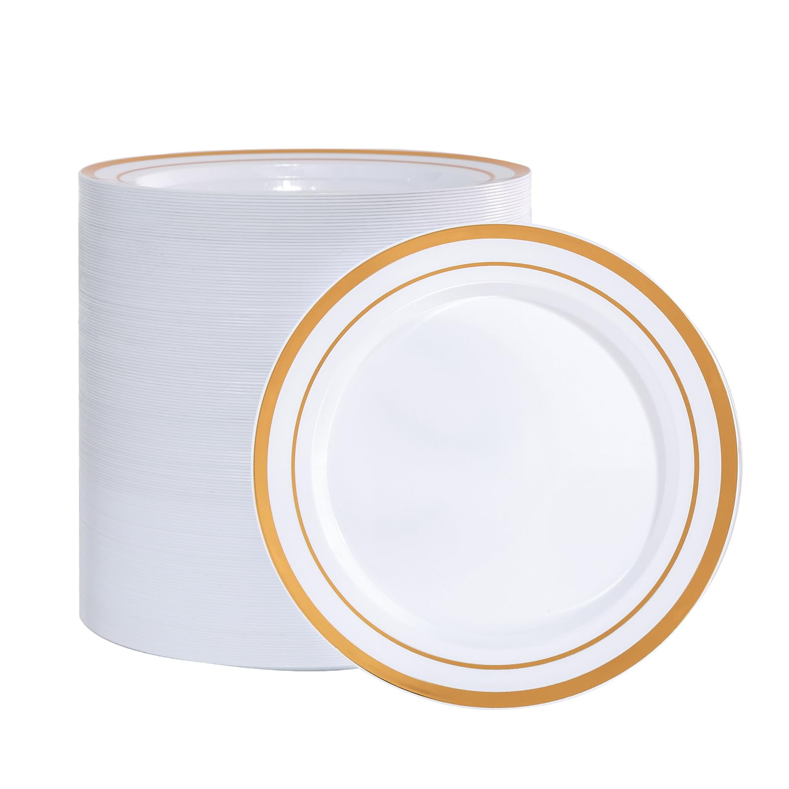 Bestwheat 100 Count 7 Inch Gold AFN1Plastic Plates, Disposable Heavy ...