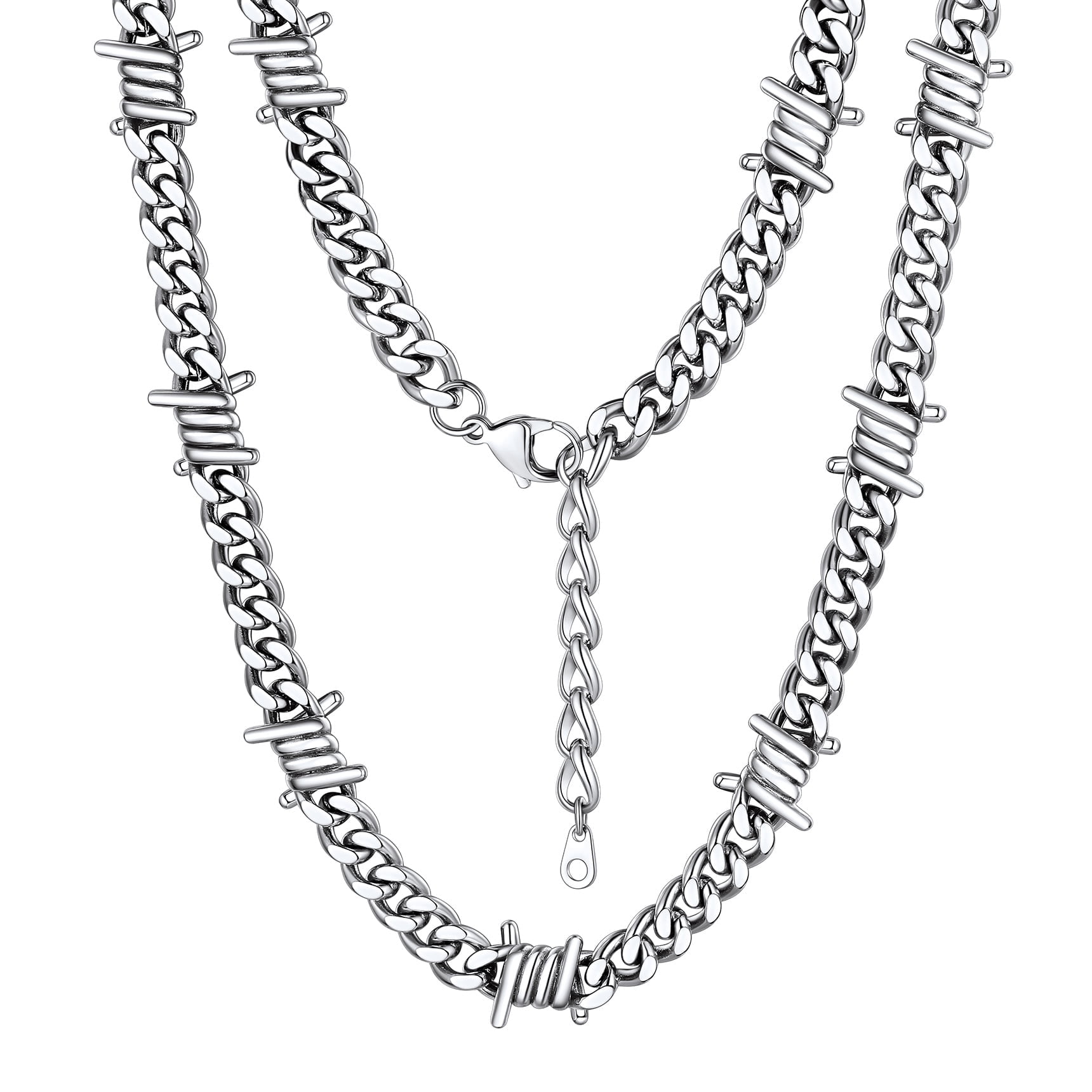 Bestyle 20 inch Stainless Steel Thorns Necklace for Men Women Punk Hip ...