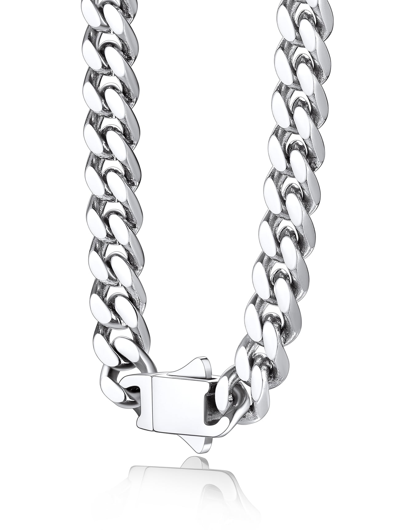 Bestyle 5mm Stainless Steel Miami Cuban Link Chain for Women, 20 Inch ...