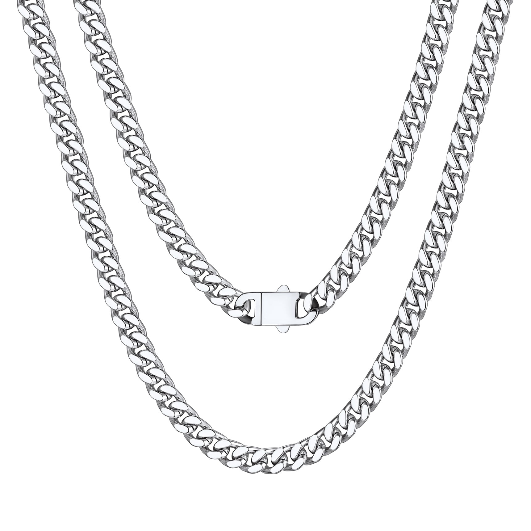Bestyle 5mm Stainless Steel Miami Cuban Link Chain for Women, 26 Inch ...
