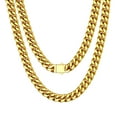 Bestyle 9mm Gold Miami Cuban Curb Chains Solid Heavy Stainless Steel ...