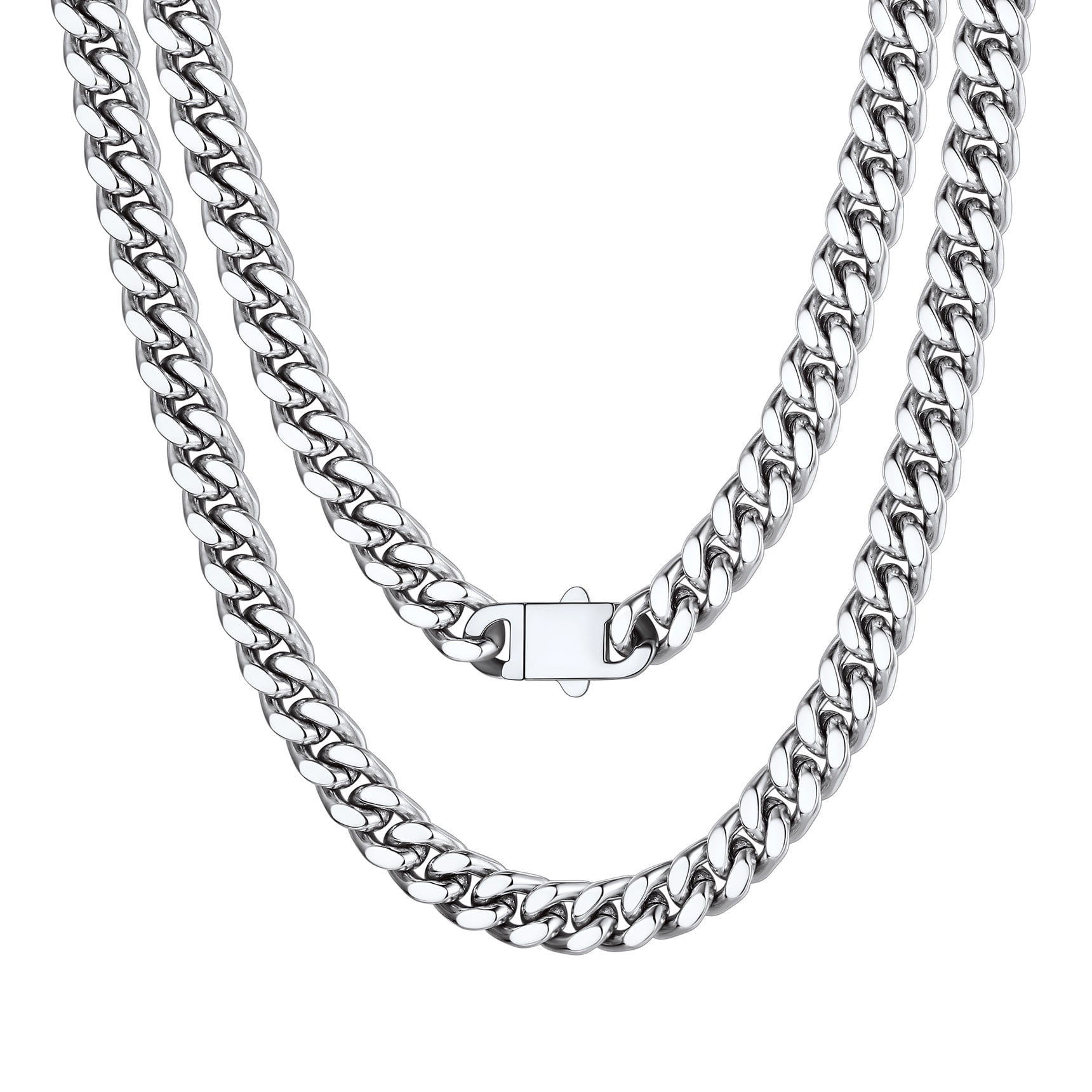 Bestyle 9mm Heavy Stainless Steel Miami Cuban Chains Necklaces Curb ...