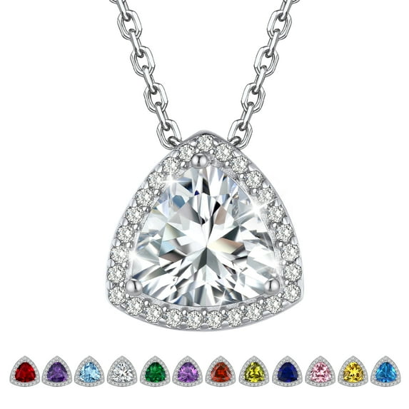 Bestyle April Birthstone Necklace for Women Created Diamond Pendant ...