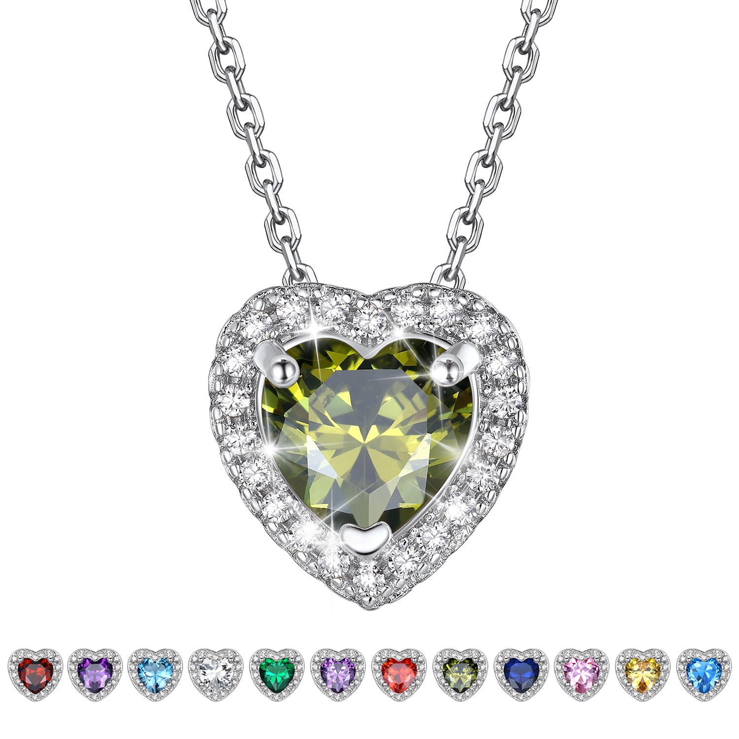 Bestyle Birthstone Necklace for Mom Wife Daughter, August Crystal Pendant Necklace Jewelry Gifts ...