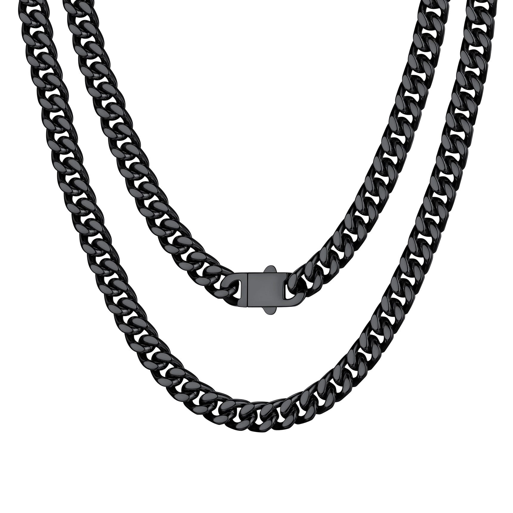 Bestyle Cool Black Chain Necklace for Men Women, 7MM 30 Inch Chain ...