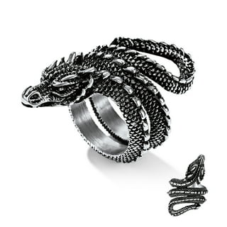 Bestyle Punk Gothic Snake Rings Fashion Stainless Steel Rings for Men ...