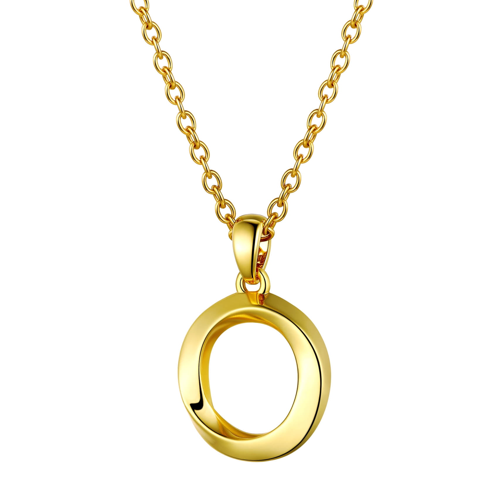 Bestyle Gold Plated Initial Necklace Stylish 3D Twist Letter O Pendant ...