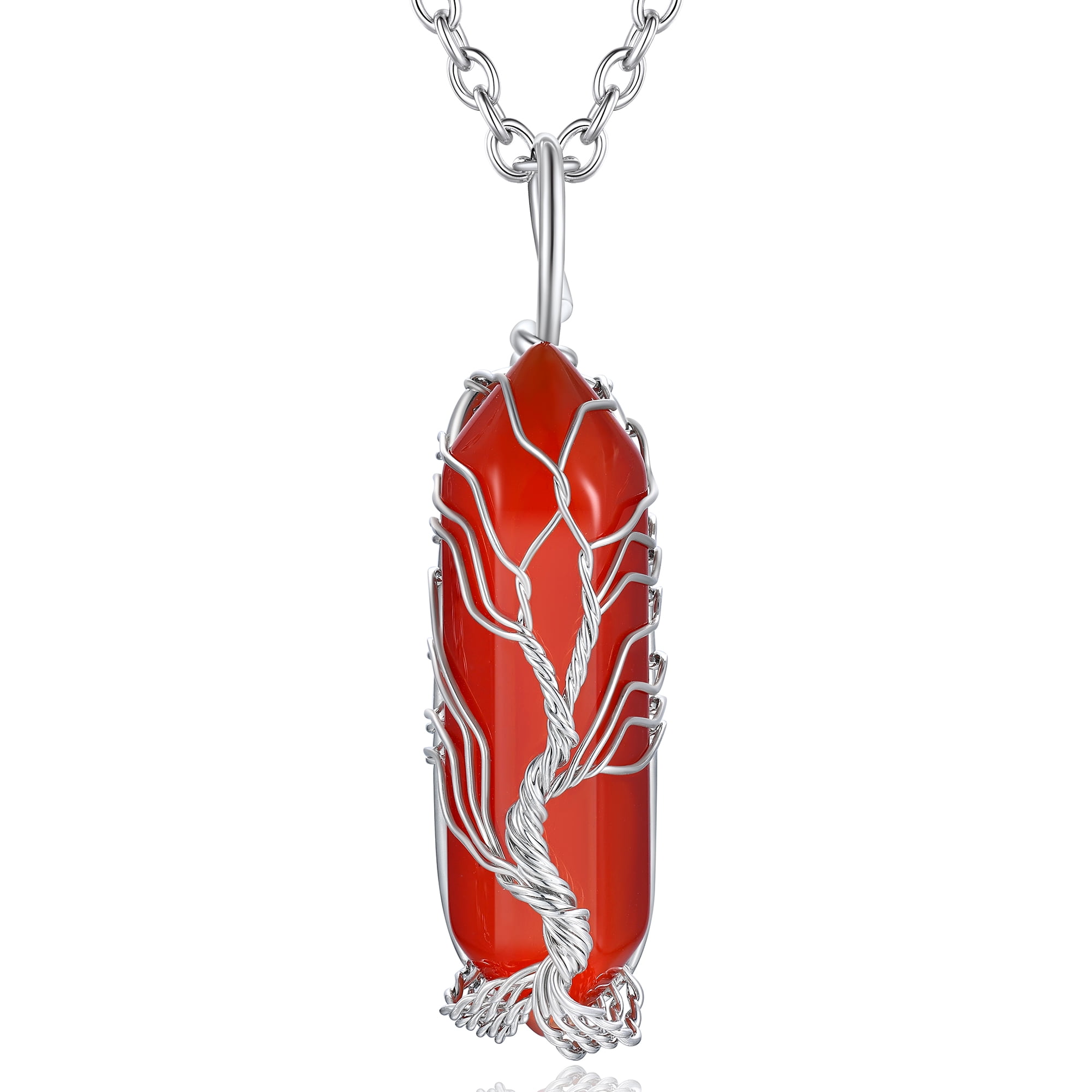 Bestyle Hexagonal Tree of Life Necklace for Women, January Crystal ...