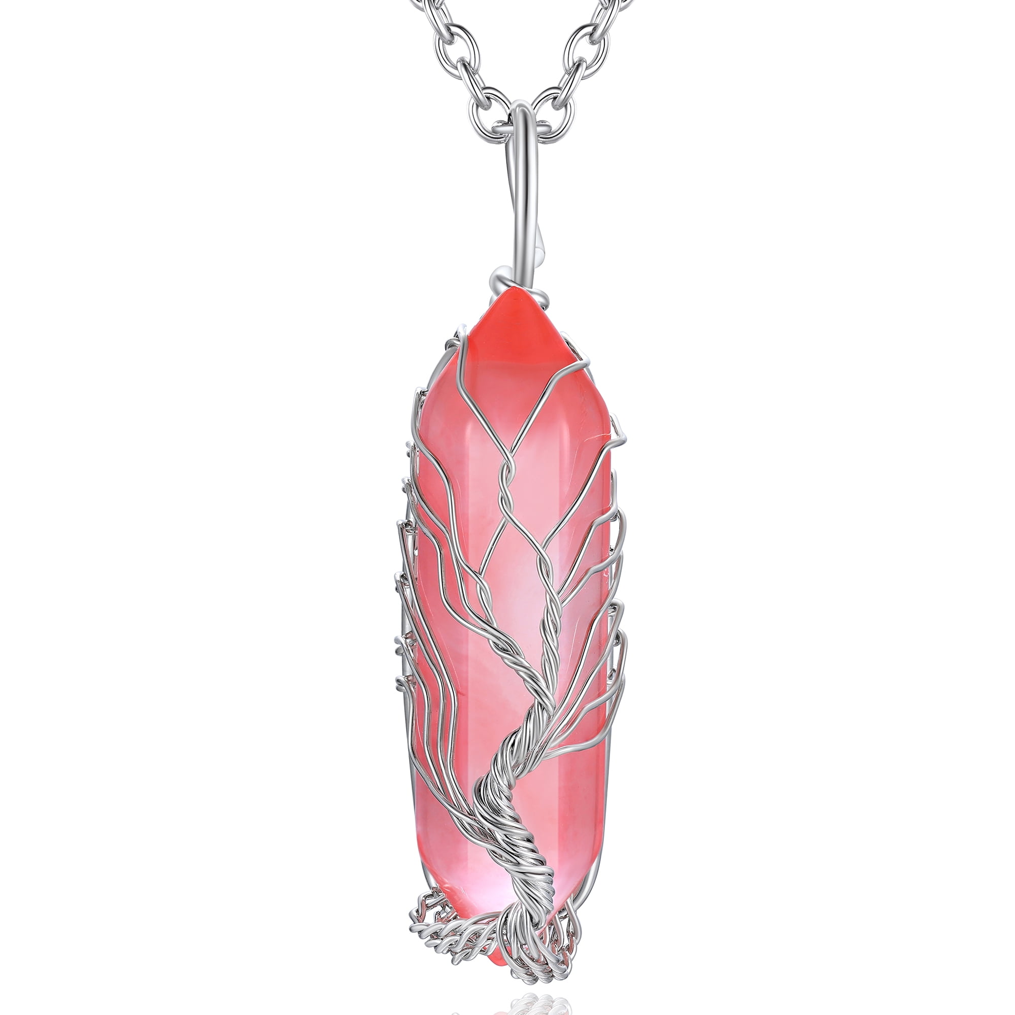 Bestyle Hexagonal Tree of Life Necklace for Women, July Crystal ...