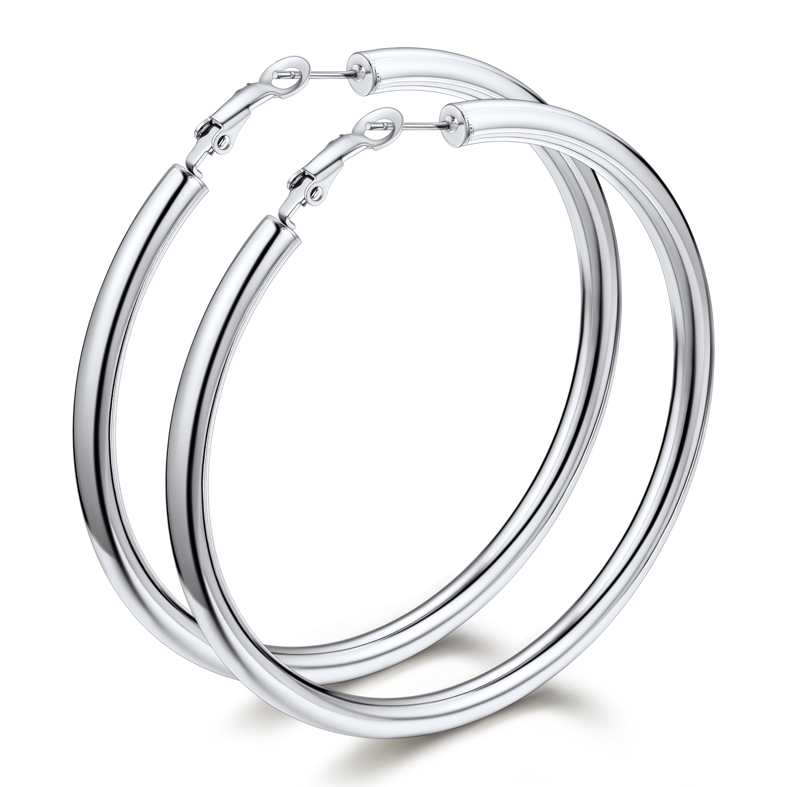 Bestyle Stainless Steel Hoop Earrings for Women Men Chunky Lightweight ...