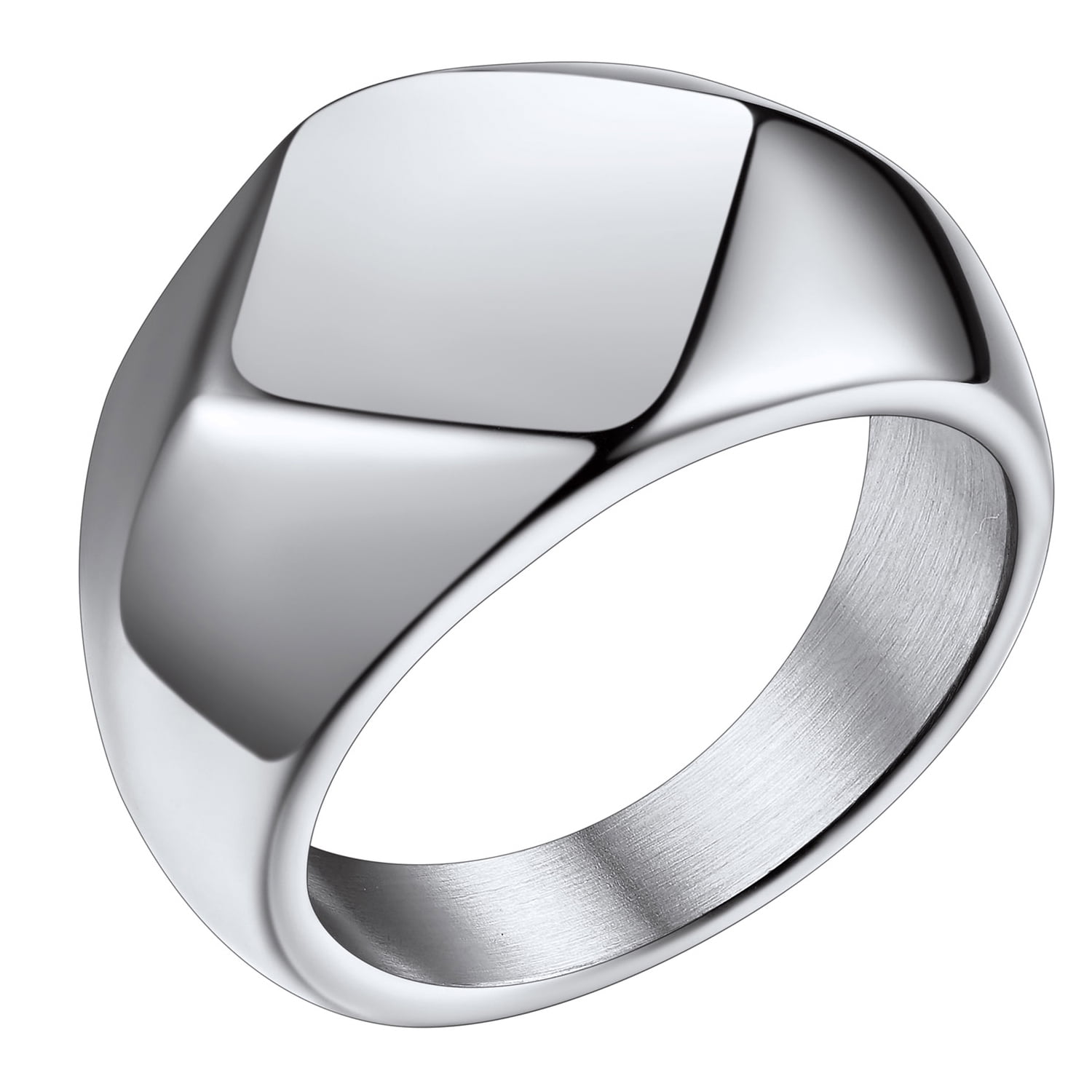 Bestyle Men Rings Rhombus Signet Band Ring Simple Chunky Hip Hop Ring ...