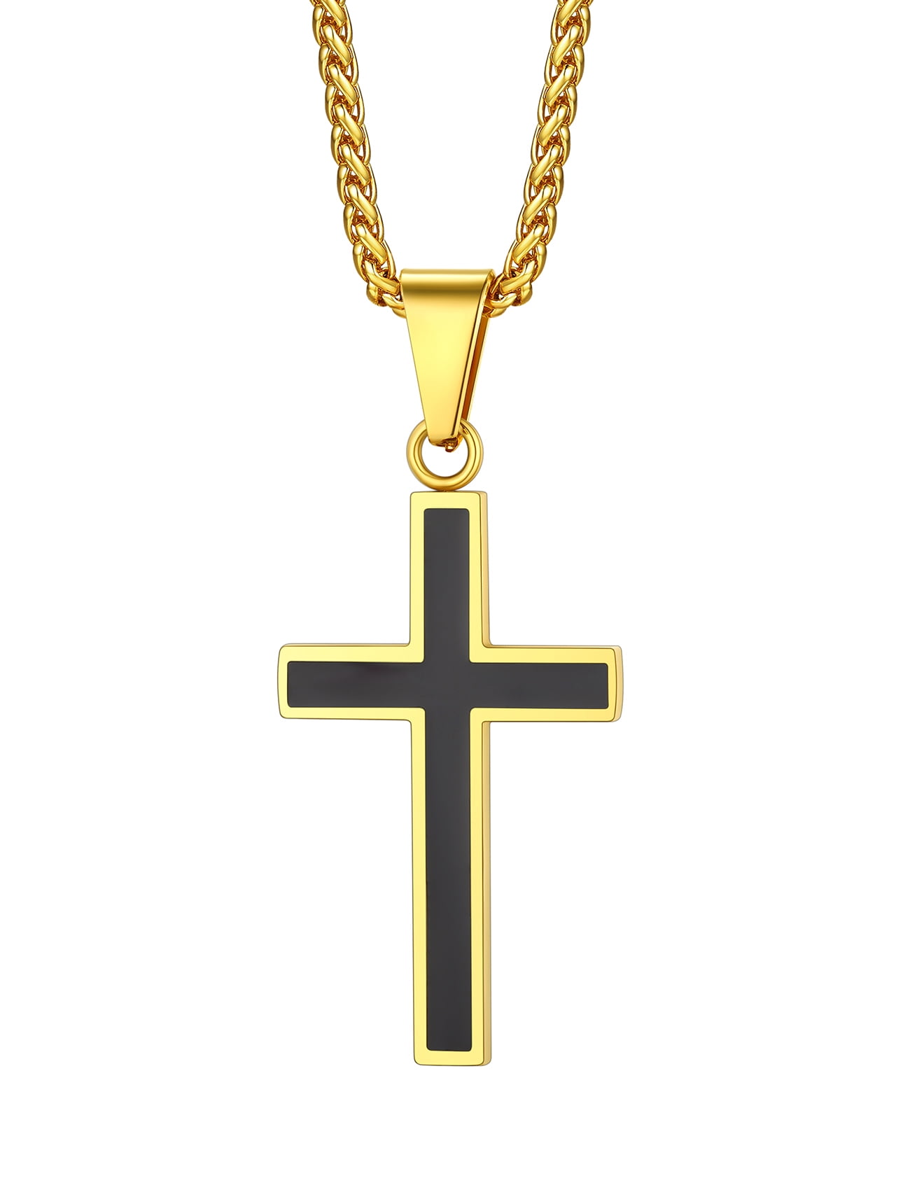 Bestyle Men's Gold Plated Cross Pendant Necklace Simple Cross Necklace ...