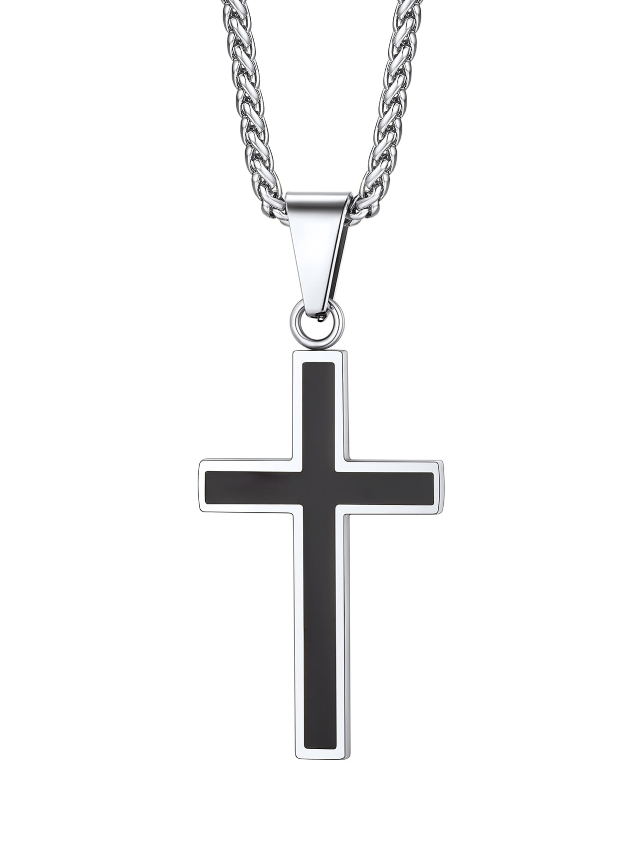 Bestyle Men's Stainless Steel Cross Pendant Necklace Simple Cross ...