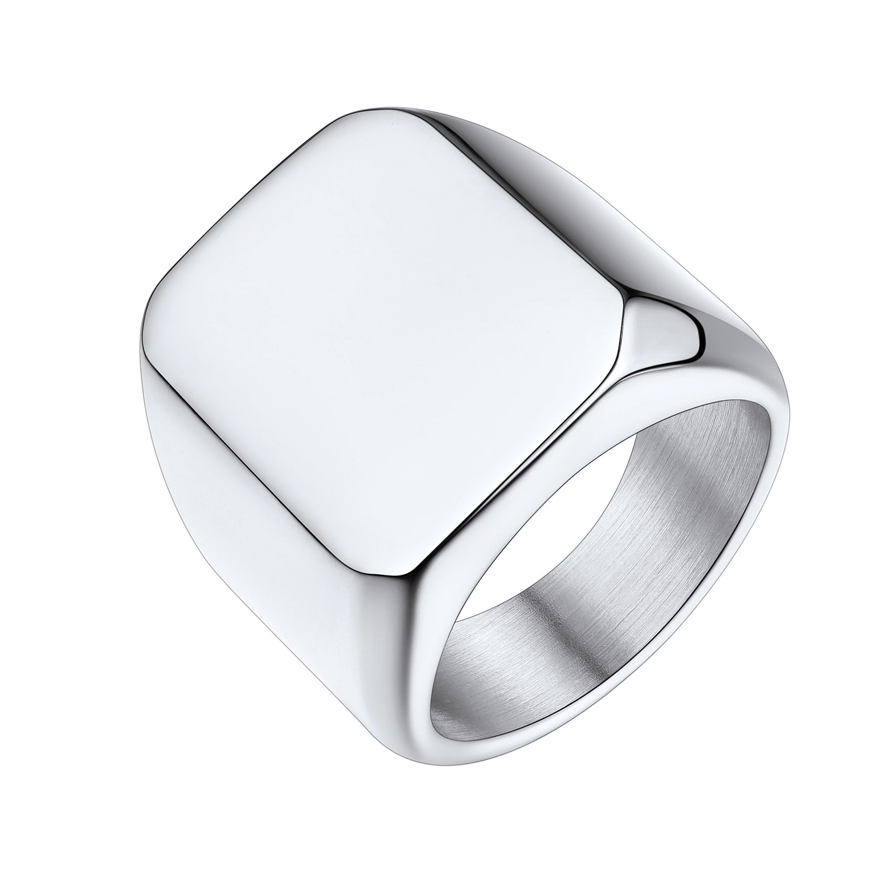 Bestyle Men's Stainless Steel Ring Simple Signet Band Ring for Men ...