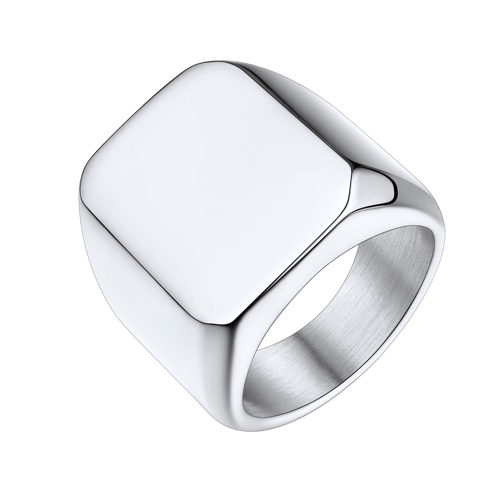 Bestyle Men's Stainless Steel Ring Simple Signet Band Ring for Men ...