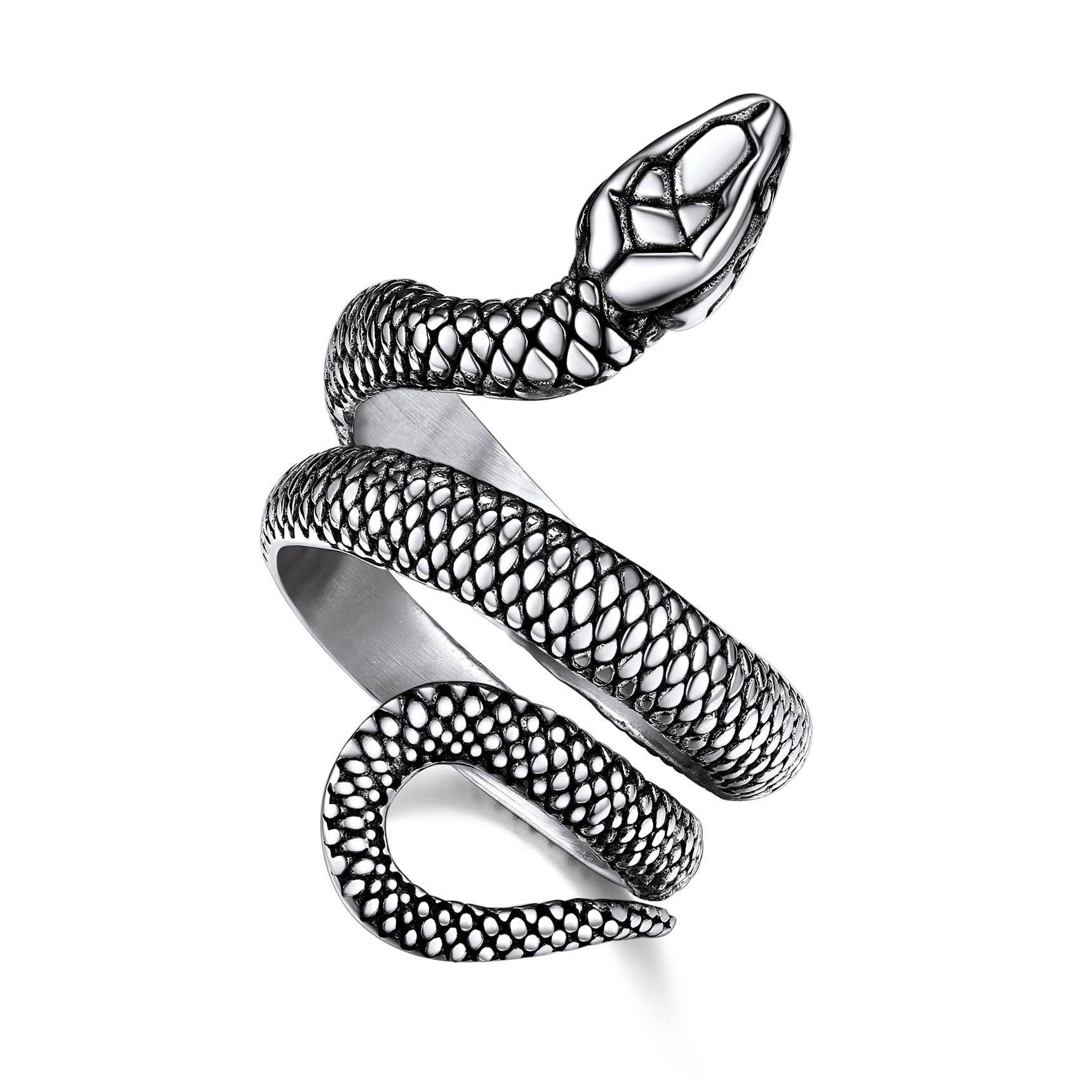 Bestyle Punk Gothic Snake Rings Fashion Stainless Steel Rings for Men ...
