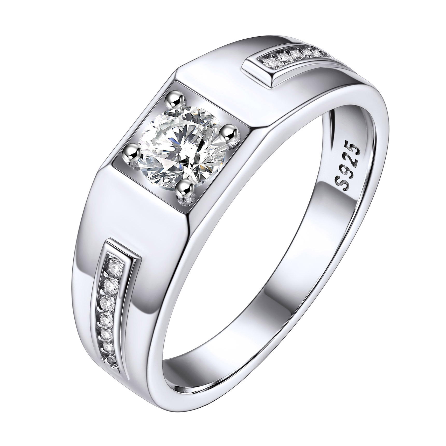 Zirconia Ice Swarovski Zirconia Sterling Silver Ring Band - Walmart.com