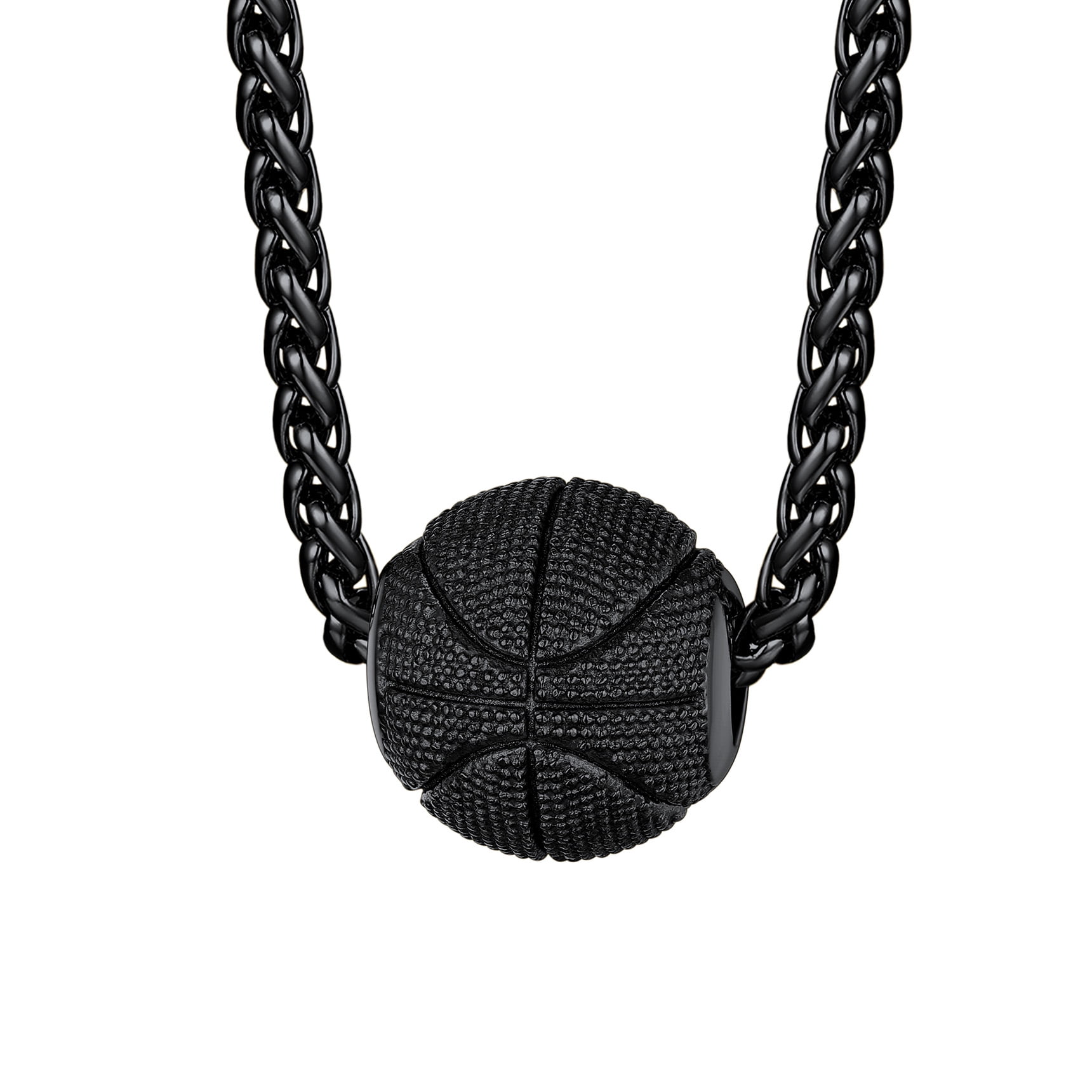 Bestyle Stainless Steel Sport Necklace for Men Black 3D Bestyle Stainless Steel Sport Necklace for Men Black 3D