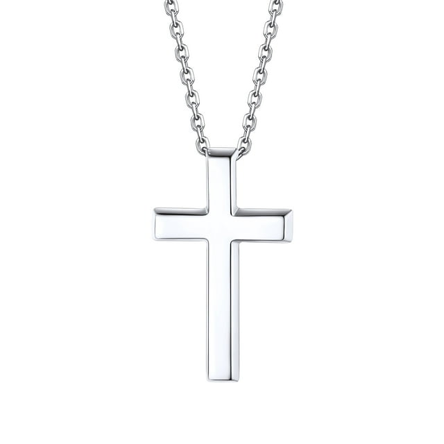 Bestyle Sterling Silver Small Cross Pendant Necklace, Religious Faith ...
